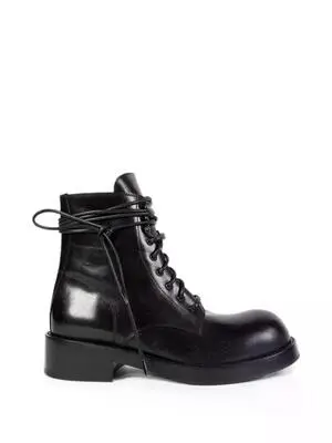 ANN DEMEULEMEESTER Jomund Lace-up Leather Boots - Black