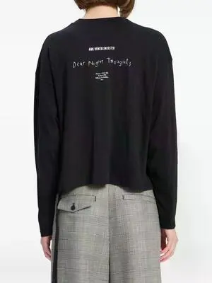 ANN DEMEULEMEESTER Slogan-print Long-sleeve T-shirt