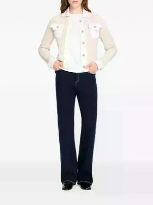 BARRIE Ribbed-knit Frayed Cardigan