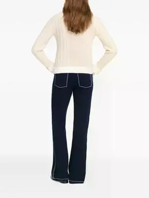 BARRIE Ribbed-knit Frayed Cardigan