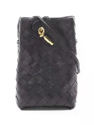 Bottega Veneta 2020s Andiamo Intrecciato Phone Pouch - Black