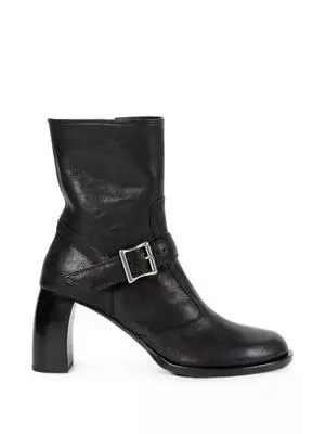ANN DEMEULEMEESTER Buckle-strap Leather Ankle Boots - Black
