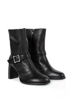 ANN DEMEULEMEESTER Buckle-strap Leather Ankle Boots