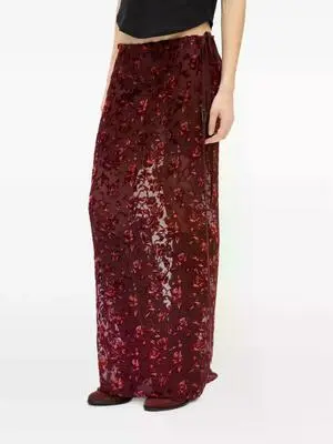 ANN DEMEULEMEESTER Roses Devoré Velvet Maxi Skirt
