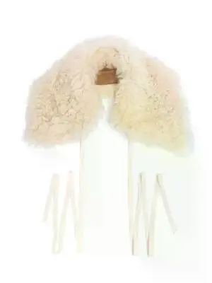 ANN DEMEULEMEESTER Curled Shearling Collar Scarf - Neutrals