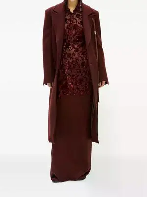 ANN DEMEULEMEESTER Elisabeth Floral-devoré Shirt - Red