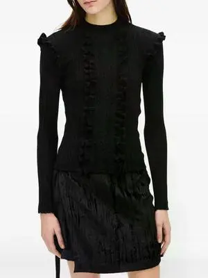 ANN DEMEULEMEESTER Ruffled-details Sweater - Black