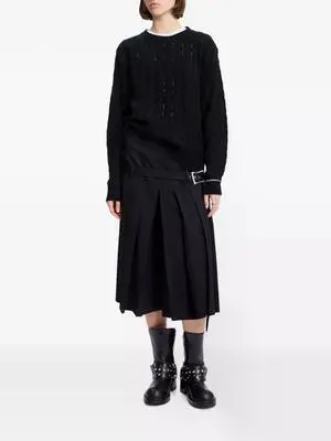 ANN DEMEULEMEESTER Cable-knit Wool-blend Sweater