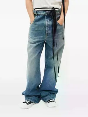 ANN DEMEULEMEESTER Stonewashed Self-tie Jeans - Blue