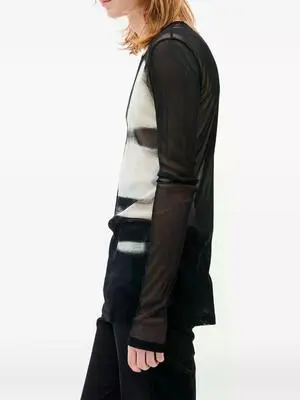 ANN DEMEULEMEESTER Greg Portrait-print Tulle T-shirt