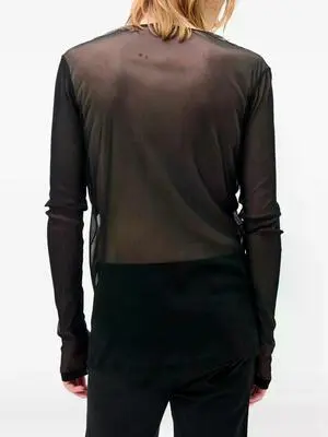 ANN DEMEULEMEESTER Greg Portrait-print Tulle T-shirt