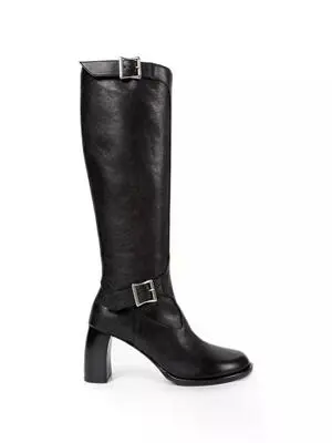 ANN DEMEULEMEESTER Buckle-detail Leather Boots - Black