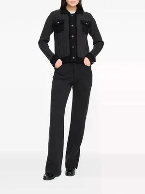 BARRIE Ribbed-knit Denim-effect Jacket