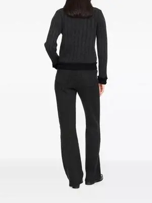 BARRIE Ribbed-knit Denim-effect Jacket