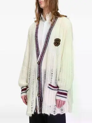 ANN DEMEULEMEESTER Distressed Cable-knit Cardigan