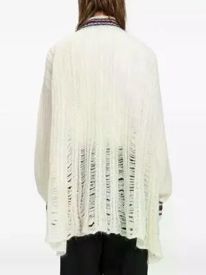 ANN DEMEULEMEESTER Distressed Cable-knit Cardigan