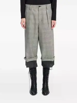 ANN DEMEULEMEESTER Check Wool Trousers - Grey