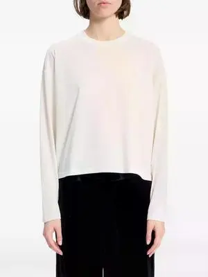 ANN DEMEULEMEESTER Graphic-print Long-sleeve T-shirt - Neutrals