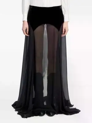 ANN DEMEULEMEESTER Silk-chiffon Maxi Skirt - Black