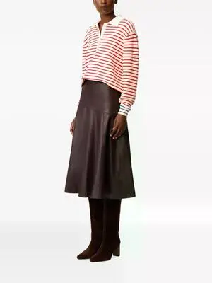 Claudie Pierlot Mid-length Leather Skirt - Red
