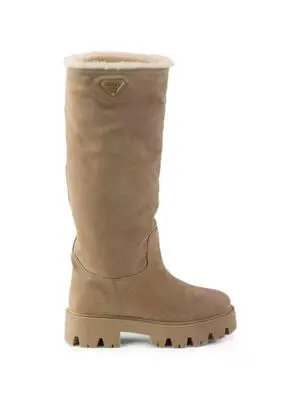Prada Suede Boots - Neutrals