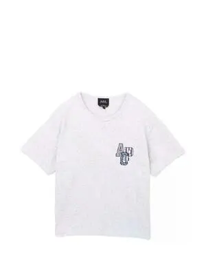 A.p.c. Logo-embroidered T-shirt - Grey