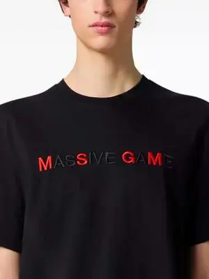 MSGM Slogan-embroidered T-shirt