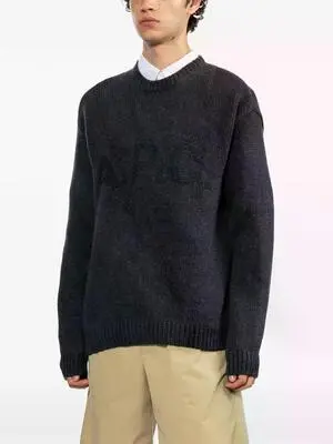 A.p.c. Logo-knit Crew-neck Sweater