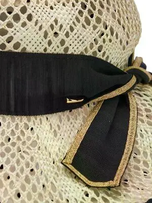 CA4LA Woven Ramie Hat With Bow Detail