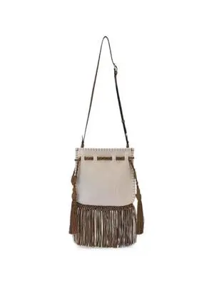 Valentino Garavani Vlogo Signature Floral-embroidered Crossbody Bag - Neutrals