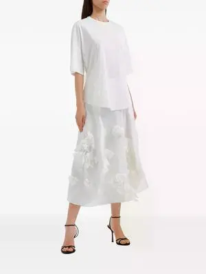ENFOLD Ruffled-embellished A-line Skirt - White