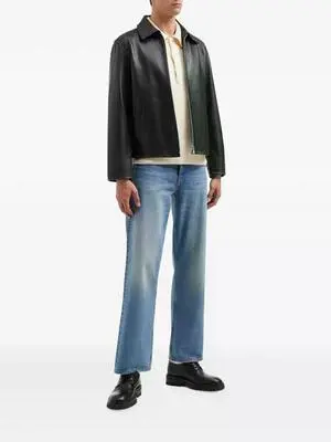 SUNFLOWER Leather Zip-up Jacket - Black