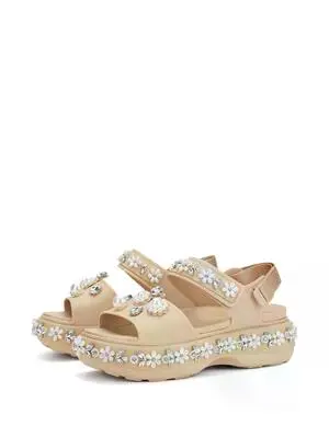 CROCS X Simone Rocha Soho Faux-pearl Floral-embellished Sandals - Neutrals