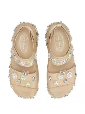 CROCS X Simone Rocha Faux-pearl Floral-embellished Sandals - Neutrals