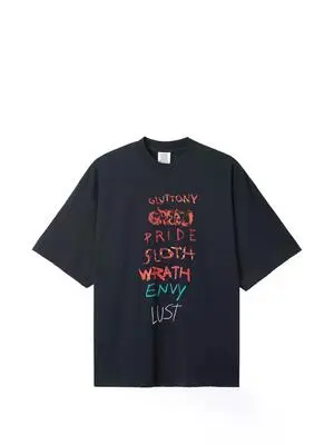 Vetements Distressed Graphic-print T-shirt - Black