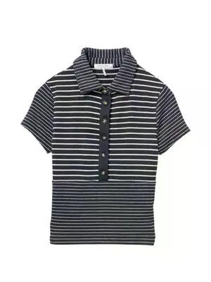 Rag & Bone Striped Short-sleeve Polo Shirt - Blue