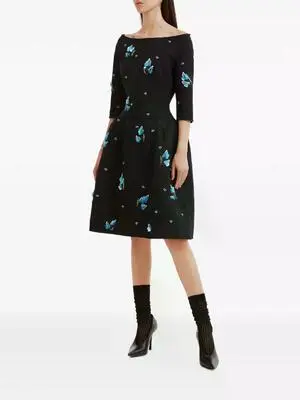 SHUSHU/TONG Floral-appliqué Dress