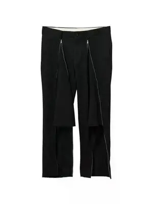 Comme Des Garçons Zip Panelled Trousers - Black