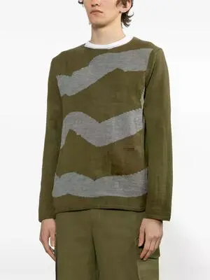 Comme Des Garçons Pattern Knitted Crew Neck Sweater