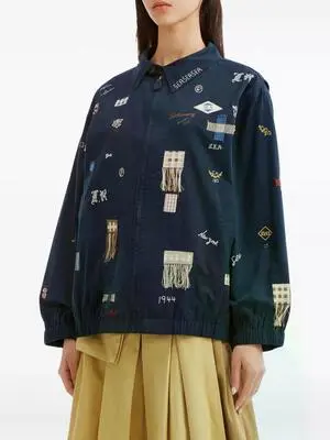 Sea Embroidered Fringed-patch Jacket