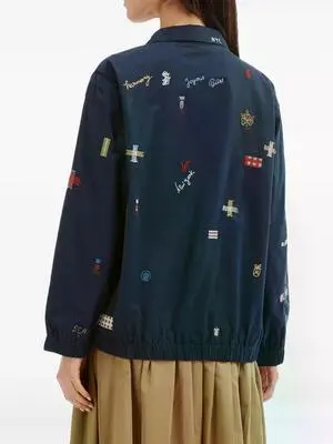 Sea Embroidered Fringed-patch Jacket