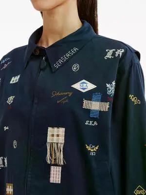 Sea Embroidered Fringed-patch Jacket