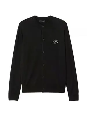 We11Done Logo-embellished Cardigan - Black