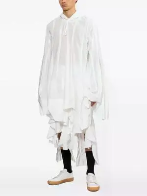 Comme Des Garçons Asymmetric Hem Hooded T-shirt - White