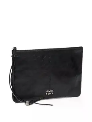 Bimba Y Lola Logo-plaque Leather Make-up Bag - Black