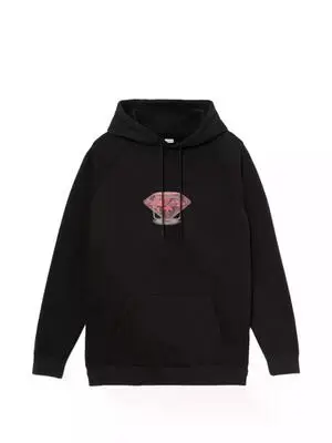 SEQUEL Graphic-print Raglan-sleeve Hoodie - Black
