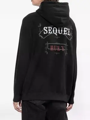 SEQUEL Graphic-print Raglan-sleeve Hoodie