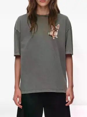 Bimba Y Lola Washed Black Chihuahua Logo T-shirt