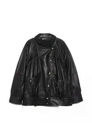 Bimba Y Lola Leather Jacket With Volume - Black