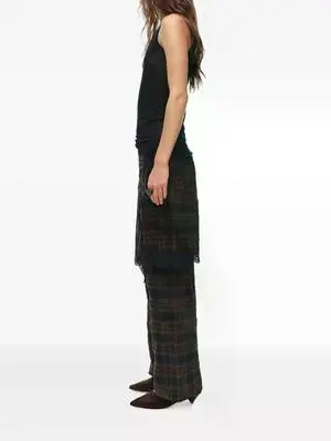 Bimba Y Lola Check-pattern Lace-trim Skirt